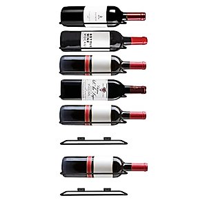 Wall Mount Wine Rack Holds 8 Bottles for Wall Hanging Wine Racks Organizer with Screws Display Simple Storage Wall Organization for Wine or Spirits Hanger Dining Room Kitchen Horizontal
