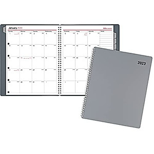 Office Depot® Brand Monthly Planner, 8-1/2" x 11", Silver, January To December 2023, OD001630