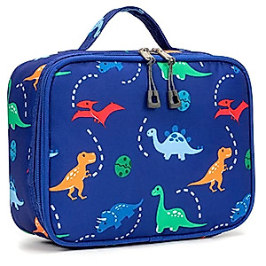 JinBeryl Insulated Lunch Box Bag for Kids Boys, Size for Preschool, Kindergarten, or Travel, Dinosaur Blue