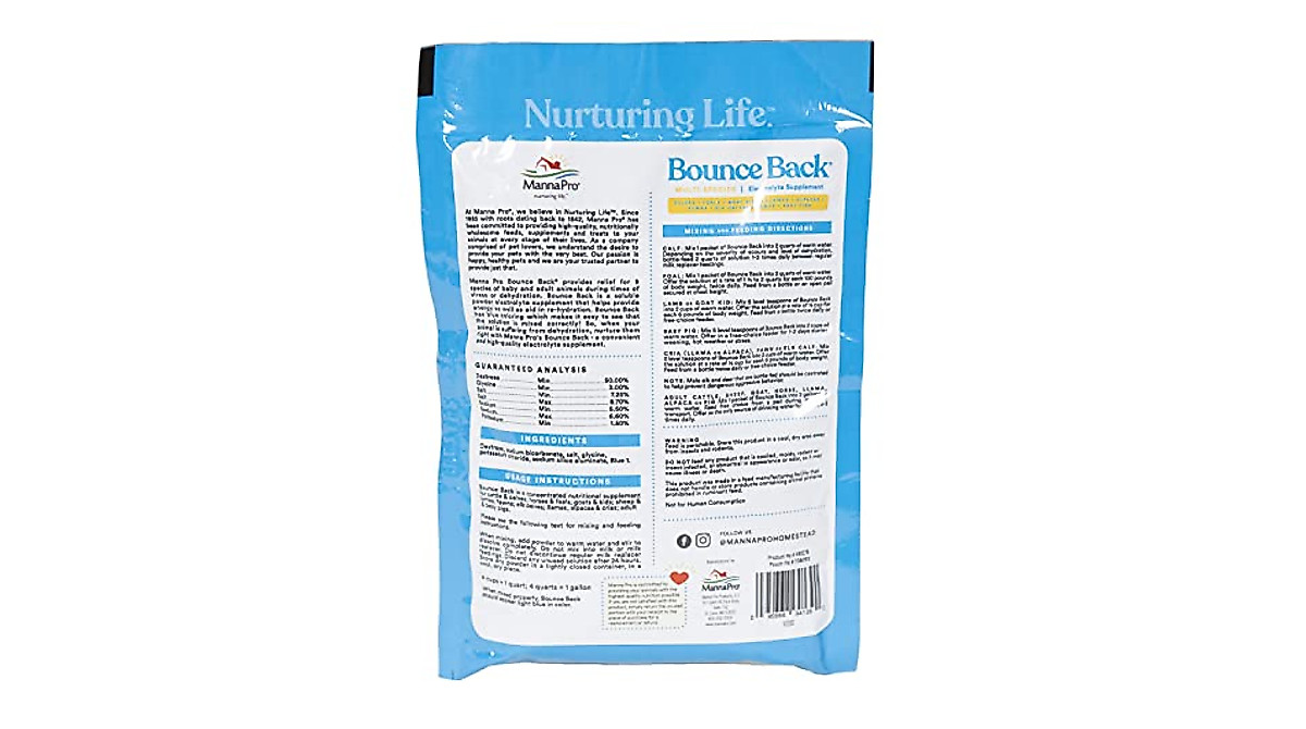 Manna Pro Bounce Back: Multi-Species Electrolyte 4 oz