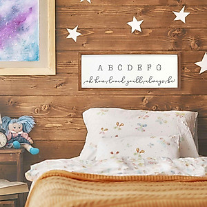 Open Road Brands ABC Nursery Wall Art - Large Modern Alphabet Nursery Picture - ABCDEFG Oh How Loved You'll Always Be