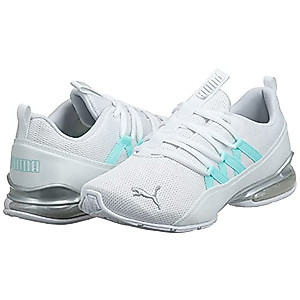 PUMA Women's Riaze Prowl, Puma White-Gulf Stream, 9