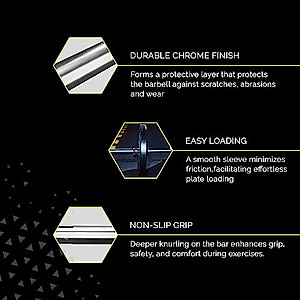Rage Fitness Olympic Training Barbell (6FT) (15 Pound Weight) (300 LBS Capacity), Home Gym Fitness Equipment, Strength Training Workout Bar, Weight bar for Squats, Deadlift, Weightlifting, Bench Press