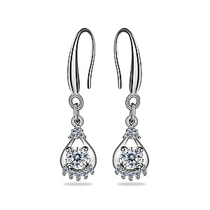 BCCloud Party Holiday Wedding Brooch for Women and 925 Sterling Silver Earrings with Glitter Pearl Rhinestone Jewelry Set for Women