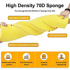 Millsilo Custom Bench Cushion for Indoor Furniture, Soft Window Seat Cushions, Custom Size Outdoor Cushion for Bench, Non-Slip Bench Pad for Shoe Rack, Piano, Storage, Dining, 70D High Density Sponge