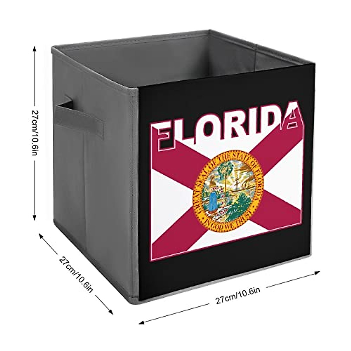 Florida State Flag Large Cubes Storage Bins Collapsible Canvas Storage Box Closet Organizers for Shelves