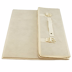 HANGERWORLD Large Ivory Wedding Dress Garment Storage Box and Under Bed Storage Travel Carry Case, with Acid Free Tissue Paper