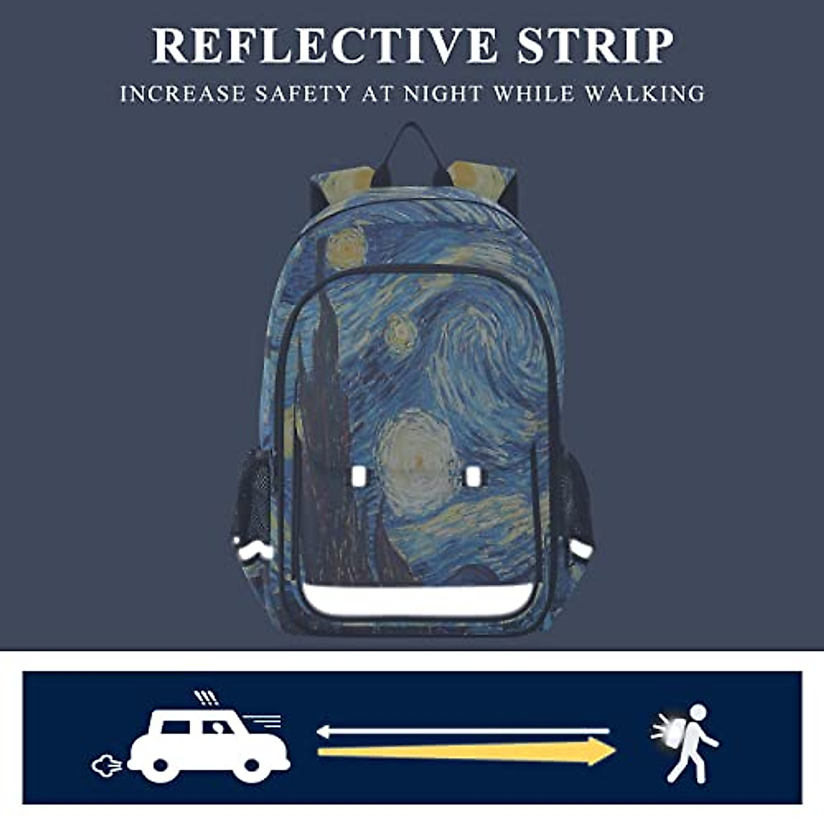 ALAZA Starry Night Sky Van Gogh Laptop Backpack Purse for Women Men Travel Bag Casual Daypack with Compartment & Multiple Pockets