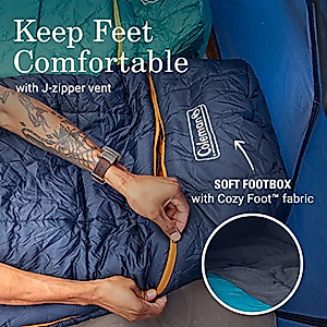 Coleman Big Bay Mummy Sleeping Bag, Cool-Weather 0°F/20°F/40°F Camping Sleeping Bag for Adults with Foot Ventilation and Compression Stuff Sack, Big & Tall