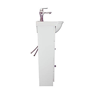 Renovators Supply Manufacturing Small Bathroom Vanity Sink Cabinet Vitreous China Sink Comes with Faucet and Drain Assembly Required Install Hardware Included