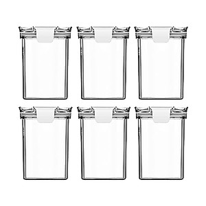 Indestructible Storage Tritan Modular Plastic Containers, 6-Piece (1.1 Qt/1.0L/4.2 Cups) - BPA Free, Airtight, Pantry Organization, Kitchen Storage, Lifetime Promise, Microwave Safe, Dishwasher Safe