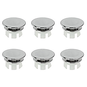 6pcs Round Basin Overflow Trim Sink Hole Cap Drain Cap Cover Insert in Hole Simple Installation for Bathtub Kitchen Sink Sink Hole Replacement Drain Cap Bathtub Hole Kitchen Sink Accessory Plastic