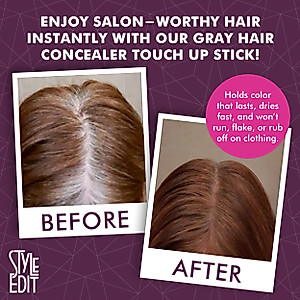 Style Edit Instant Root Concealer Stick to Touch up and Cover Grays (Light Brown)