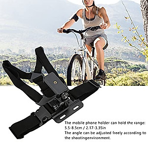 Cellphone Selfie Chest Mount, Stretchable ABS Adjustable Angle Phone Selfie Neck Holder Kit for Skiing