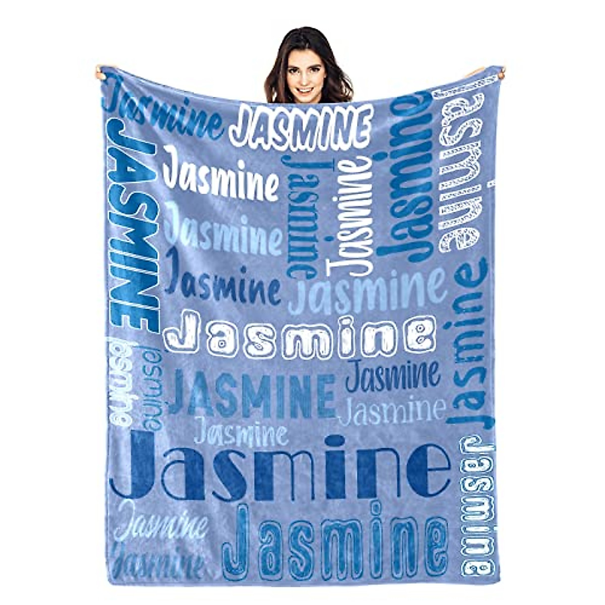 Personalized Blanket with Name Custom Throw Blanket for Kids Adults Customized Soft Name Blankets Personalized Gifts for Birthday Christmas Valentines Day 50x60