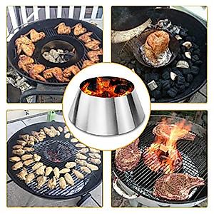 GRISUN BBQ Whirlpool for Weber 22 inch Kettle and Smokey Mountain 22, Charcoal Briquet Holders for Big Green Egg, Kamado Joe, Stainless Steel BBQ Kettle Grill Accessories