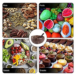 DOITOOL Coconut Bowl Spoon Set Coco Spoon with Wooden Bowl Vegan Smoothie Bowls Acai Bowl Salad Serving Bowl for Candy Nut Oatmeal Vegetable Fruit
