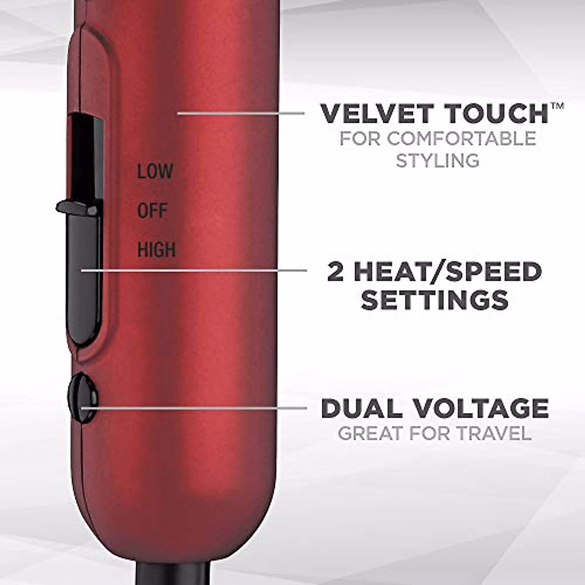 Conair miniPRO Tourmaline Ceramic Travel Hair Dryer with Folding Handle, Red