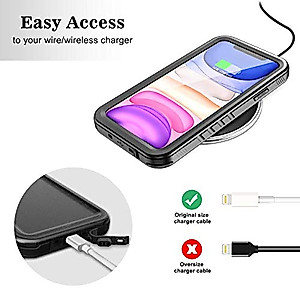 SPORTLINK Waterproof Case for iPhone 11, Full Body Heavy Duty Protection Full Sealed Cover Shockproof Dustproof Built-in Clear Screen Protector Rugged Case for iPhone 11 6.1 Inch