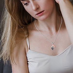 Hxillery Skull Necklace 925 Sterling Silver Eagle Claw SkullRose and Skull Necklace Goth Vintage Skeleton Skull Necklaces Halloween Pendant Accessories Gothic Punk Statement Jewelry Gift Halloween