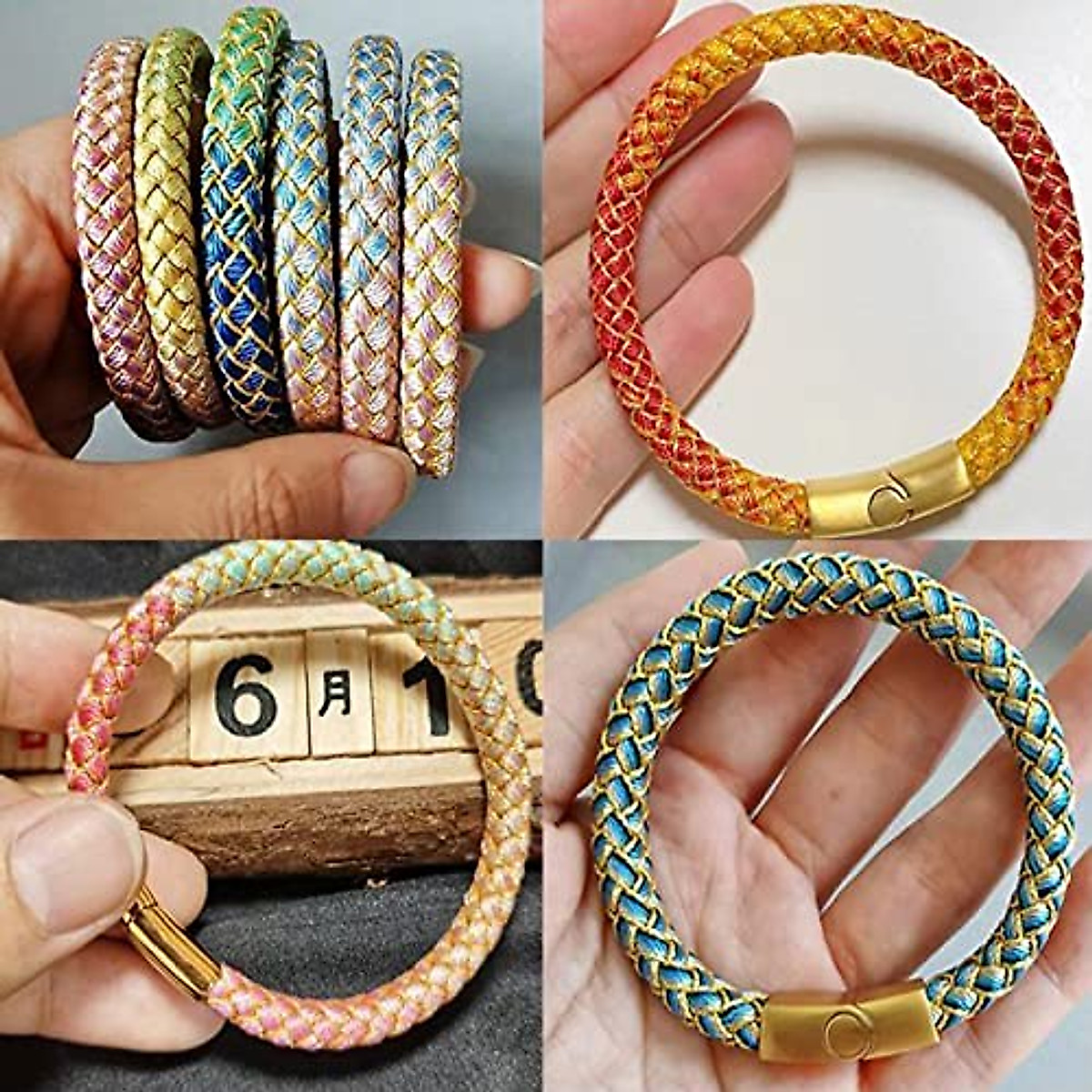 Wood Bracelet Jig, Adjustable Bracelet Maker DIY Hand Knitting Bracelet Jig with 2 Clamp Bracelet Braiding Tool, U Shape Clear Scale Bracelet Maker Rack