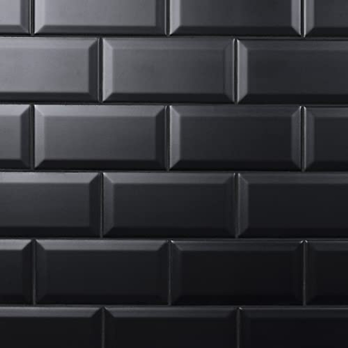 Merola Tile Crown Heights Beveled Matte Black 3" x 6" Ceramic Wall Tile
