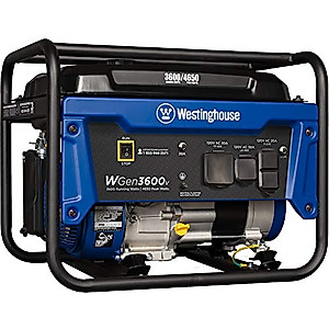 Westinghouse Outdoor Power Equipment 4650 Peak Watt Portable Generator, RV Ready 30A Outlet, Gas Powered, CARB Compliant, Blue