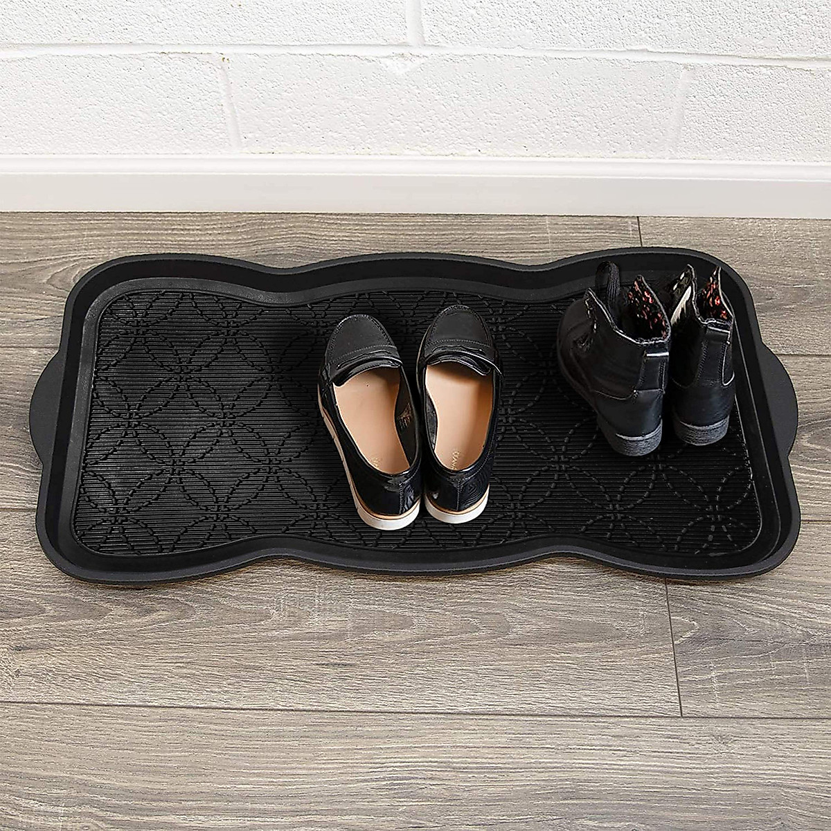 A1 HOME COLLECTIONS A1HC Boot Tray-Water Resistant Rubber Utility Shoe Mat 16"x31" for Indoor and Outdoor Use in All Seasons Multi-Purpose Boot Tray Mat