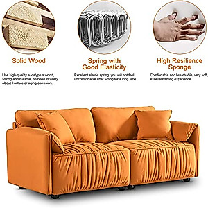 gefayluo 75.6" Modern Sofas Couches for Living Room, Loveseat Sofas & couches, Deep Seat Sofa Tufted Upholstered, Couches Furniture for Bedroom/Apartment Office, Easy Assembly