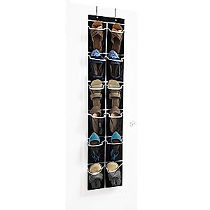 ZOBER Over the Door Shoe Organizer - 12 Mesh Pockets, Space Saving Hanging Shoe Holder for Maximizing Shoe Storage, Accessories, Toiletries, Etc. No Assembly Required, Organizer for Shoes 57½” x 12”