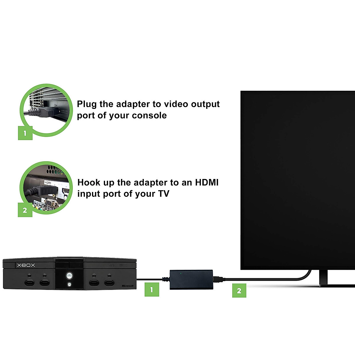 LevelHike HDMI Cable for Original Xbox Console, Original Xbox to HDMI Adapter with Component Signal (100% Improved Video Quality-HD Converter)