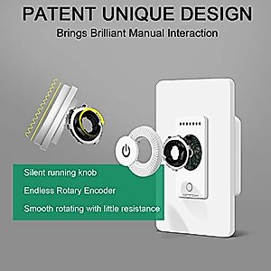 Smart Dimmer Switch by Martin Jerry | Rotary Design unlocks New Features, Trailing Edge dimmer Light Switch is Better Compatible with LED Bulbs, Needs Neutral Wire and 2.4G Wi-Fi