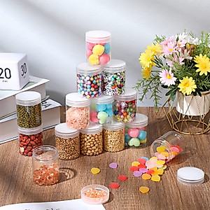 eBoot 150 Piece 3 Oz Plastic Container Jars with Lids Round Clear Cosmetic Empty Clear Plastic Jars for Lotion, Cream, Ointments, Makeup, Eye Shadow, Rhinestone, Samples, Pot, Travel Storage