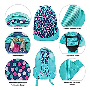 Class Collections Backpack and Lunchbox Set (Blue Polka Dot)