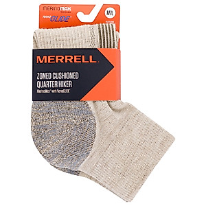 Merrell womens Cushioned Zone Light Hiker Hiking Socks, Oatmeal Heather, 9 11 US