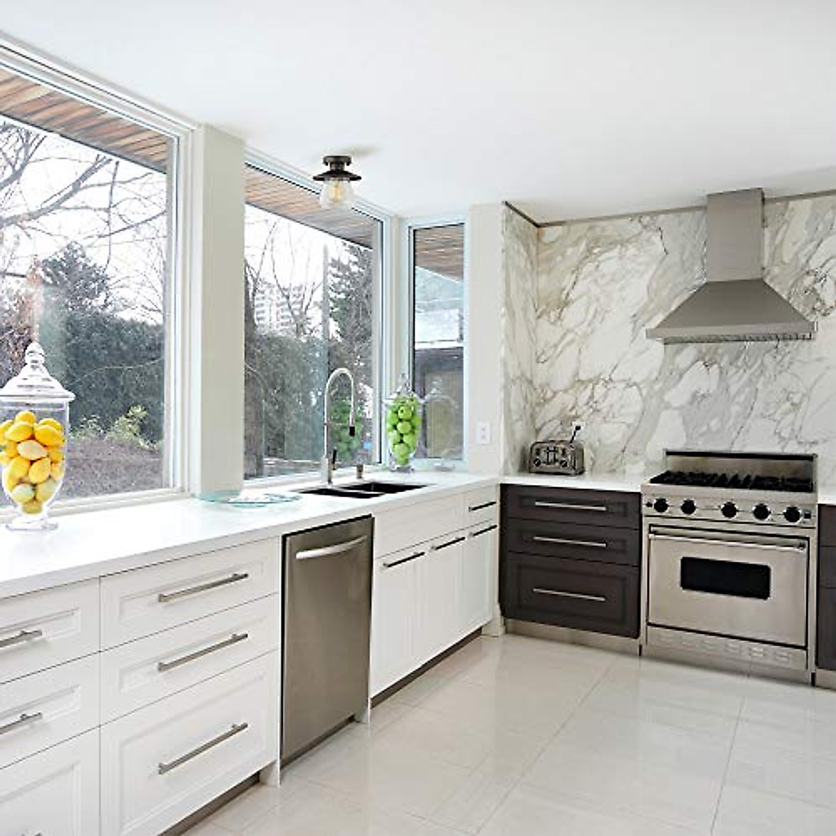 Globe Electric 64846 1-Light Semi-Flush Mount Ceiling Light, Oil Rubbed Bronze, Clear Glass Shade, Ceiling Light Fixture, Light Fixtures Ceiling Mount, Bedroom Lights for Ceiling, Dining Light Fixture