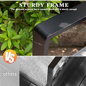 knocetx Aluminum Patio Furniture Set, 4 Pieces Modern Patio Conversation Sets Outdoor Patio Furniture Set with 5.5 Inch Cushions for Patio, Balcony, Backyard, Poolside, Deck,Gray