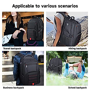 Extra Large Backpack, Travel Backpack, Laptop Backpack for Men Women, Big Backpack, 50L Water Resistant Airline Approved Business Work Computer Heavy Duty Bag with USB Port, Fits 17 Inch Laptops