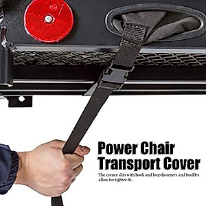 Haofy Wheelchair Cover, Power Chair Transport Cover Waterproof Mobility Scooter Cover, All Season Universal Weather Sun Outdoor Protection