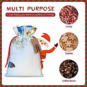 Flowers And Butterflychristmas Drawstring Gift Bag, Linen Drawstring Gift Bag, Reusable Drawstring Gift Bag, Used For Christmas, Birthday, Wedding Supplies