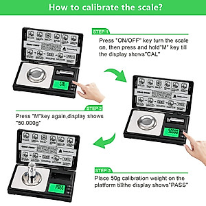 GRAM PRES High Precision Milligram Scale,50g/0.001g Digital Mini Pocket Gram Scale,Mg Scale for Weighing Powders,Jewelry, Medicine, Gem, Reloading, with Cal Weight, Tweezer ，Tray and Scoop