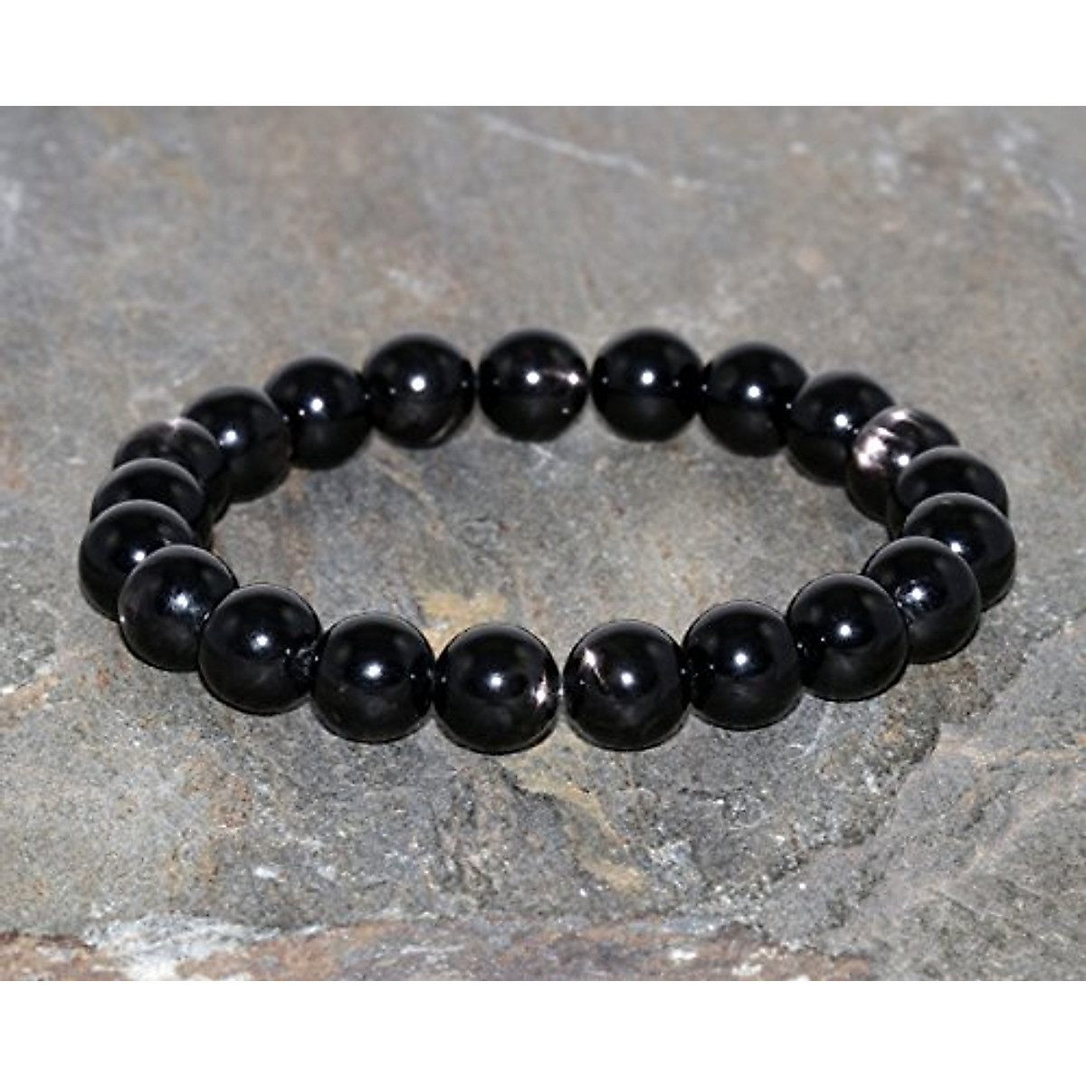 Hypersthene Bracelet Handmade Grade AAA 8mm Black Shiller Enstatite Beaded Gemstone Bracelet Memory Bracelet Jewelry Gift Bracelet Stacking