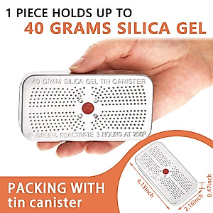 40 Gram Silica Gel Dehumidifier Desiccant Silica Gel Canister Reusable Absorber Orange Desiccant Canisters, Orange Green Bead Tin for Car, Closet, Cabinet, Bag, Storage Box (7 Pieces)