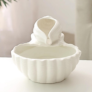 Topjia Pet Ultra Quiet Intelligent Drinking Machine,Ceramic Cat Drinking Water Fountain, USB Electric Water Dispenser,Tabletop Fountains Decoration for Home Office, Blue