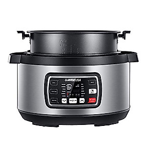 GoWISE USA GW22708 Ovate 8.5-Qt 12-in-1 Electric Pressure Cooker Oval with Slow Cook, Rice, Yogurt, Egg, Saute, Steamer, Keep Warm Functions + Accessories & Recipes, Stainless Steel