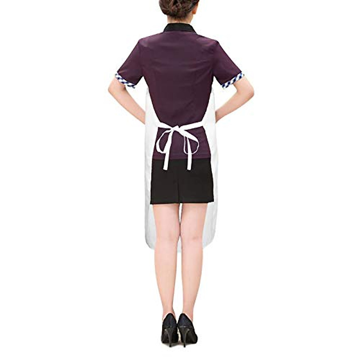 Curdesi Adjustable Bib Apron Vertical Stripe Red White Kitchen Cooking Chef Aprons for BBQ Grilling, Baking