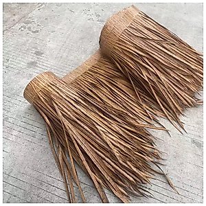 NAKAN Fire Retardant Synthetic Palm Straw Roof Thatch Roll, Duck Blind Grass Thatch Roofing for Umbrella Cover Tiki Bar Huts Garden Indoor Decoration(Size:0.5x5m/1.6x16ft,Color:Retro)