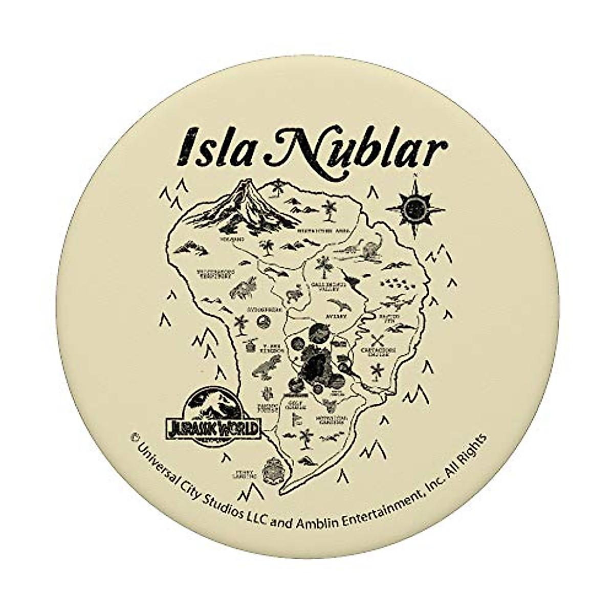 Jurassic Park Isla Nublar Map PopSockets PopGrip: Swappable Grip for Phones & Tablets
