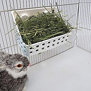 PINVNBY Hay Feeder Less Wasted Hay Rack Manger - Ideal for Rabbit,Chinchilla,Guinea Pig,Plastic Food Bowl Use for Grass & Food