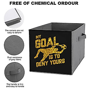My Goal is to Deny Yours Soccer Large Cubes Storage Bins Collapsible Canvas Storage Box Closet Organizers for Shelves